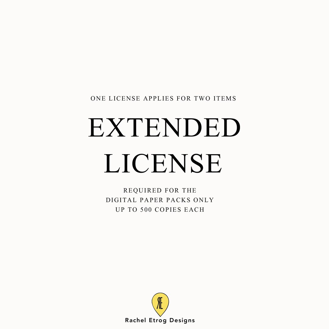 Extended Commercial Use License for Rachel Etrog Designs Digital Paper ...