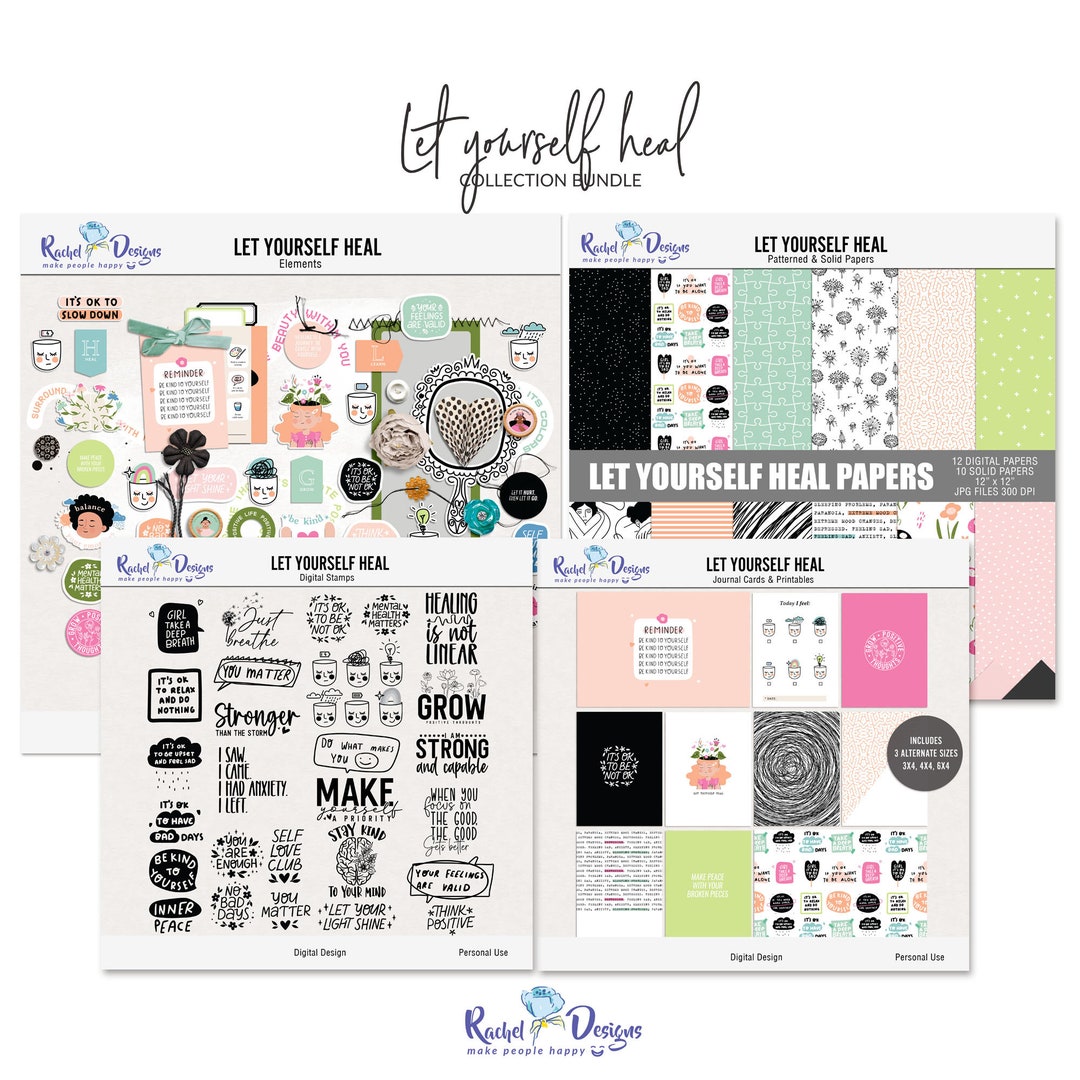 Let Yourself Heal Digital Scrapbooking Collection, Printable Mental ...