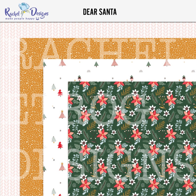 Dear Santa Digital Scrapbooking Kit Digital Christmas Paper - Etsy
