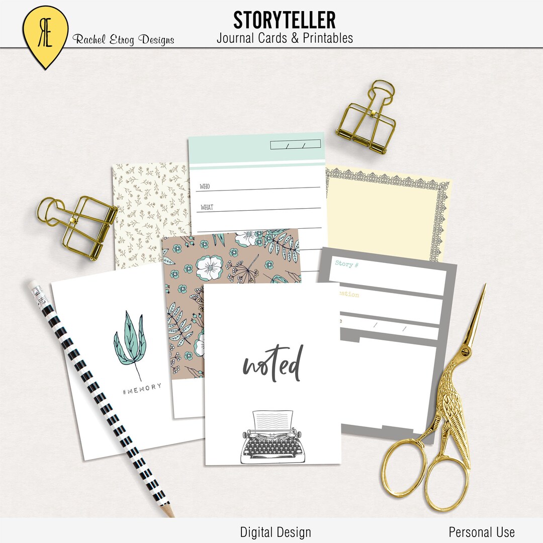 Storyteller Printable Project Life Cards, Storyteller Digital Journal ...