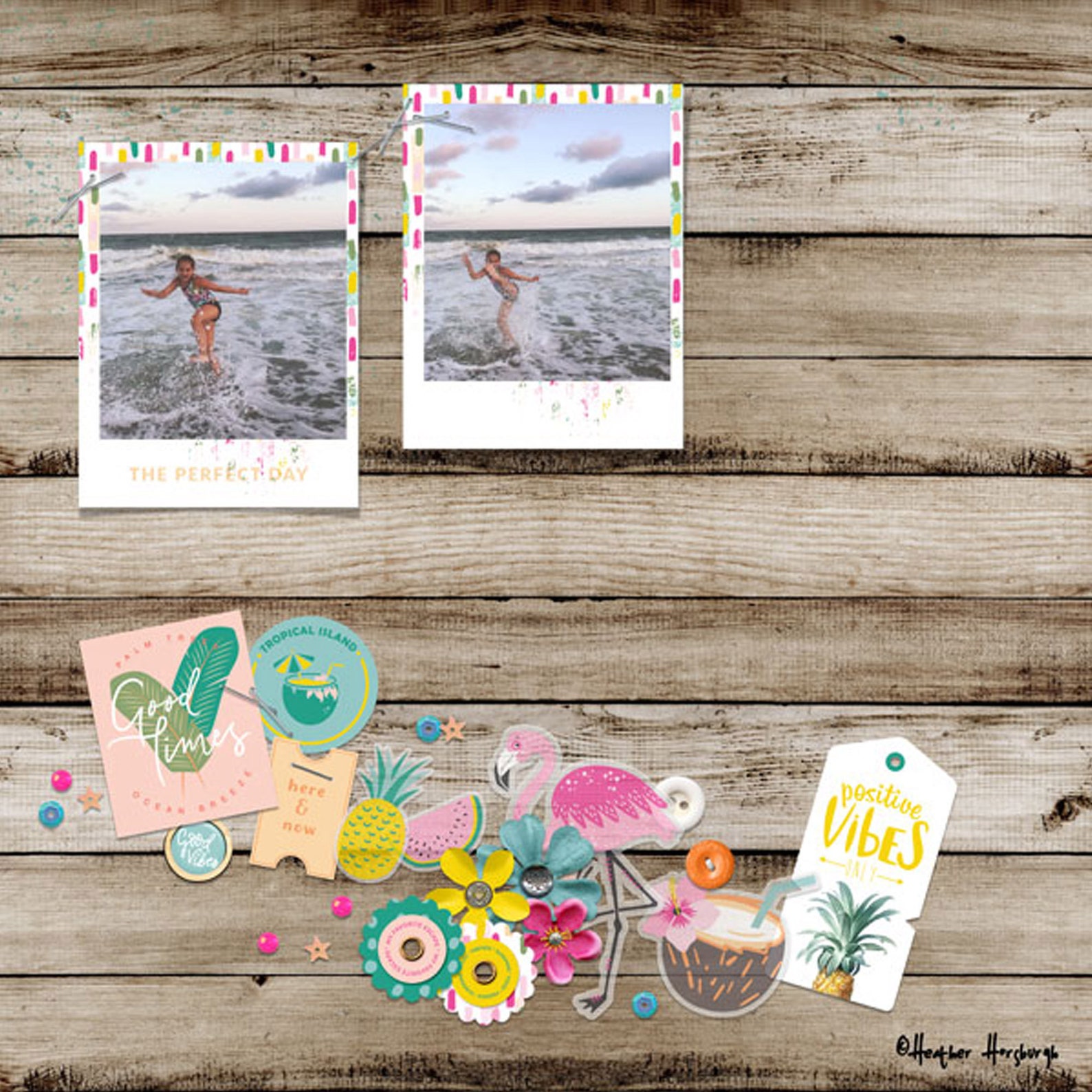 Tropical Vibes Digital Scrapbooking Kit Digital Tropical | Etsy