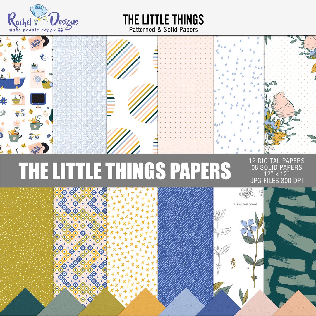 The Little Things Digital Paper Pack, Printable Papers, Scrapbooking ...