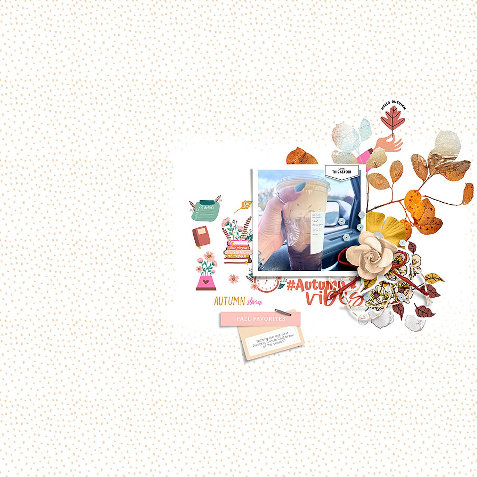 September Vibes Digital Scrapbooking Kit, Autumn Printable Pattern ...
