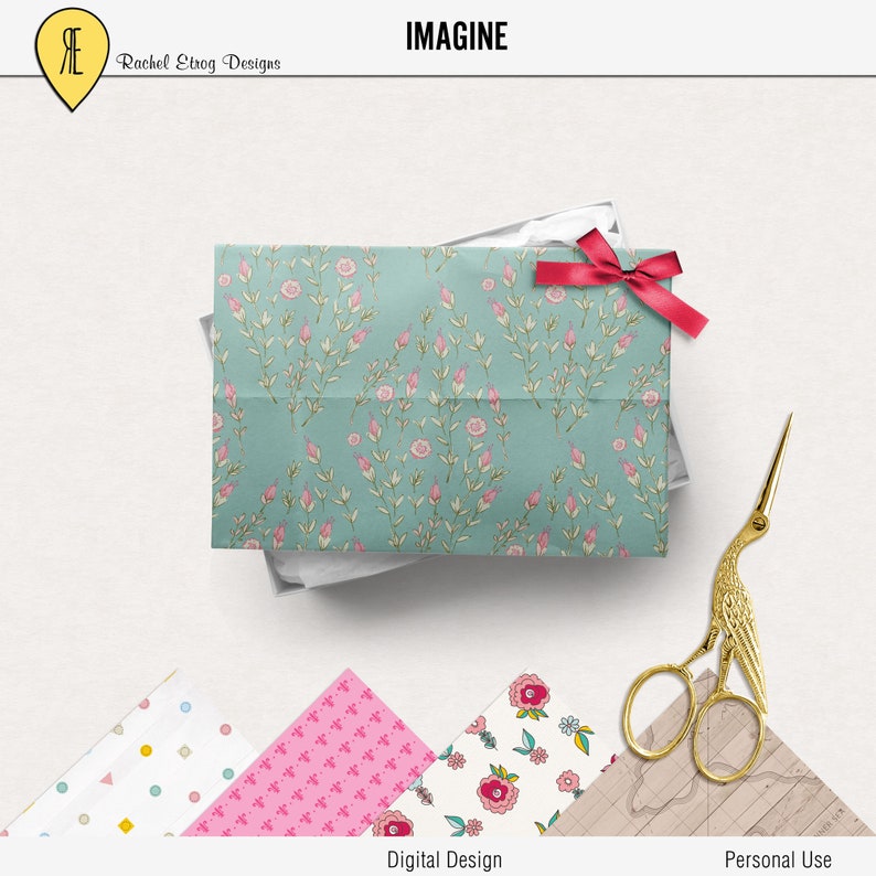 Imagination Digital Papers, Digital Scrapbooking Paper Pack, Kids ...