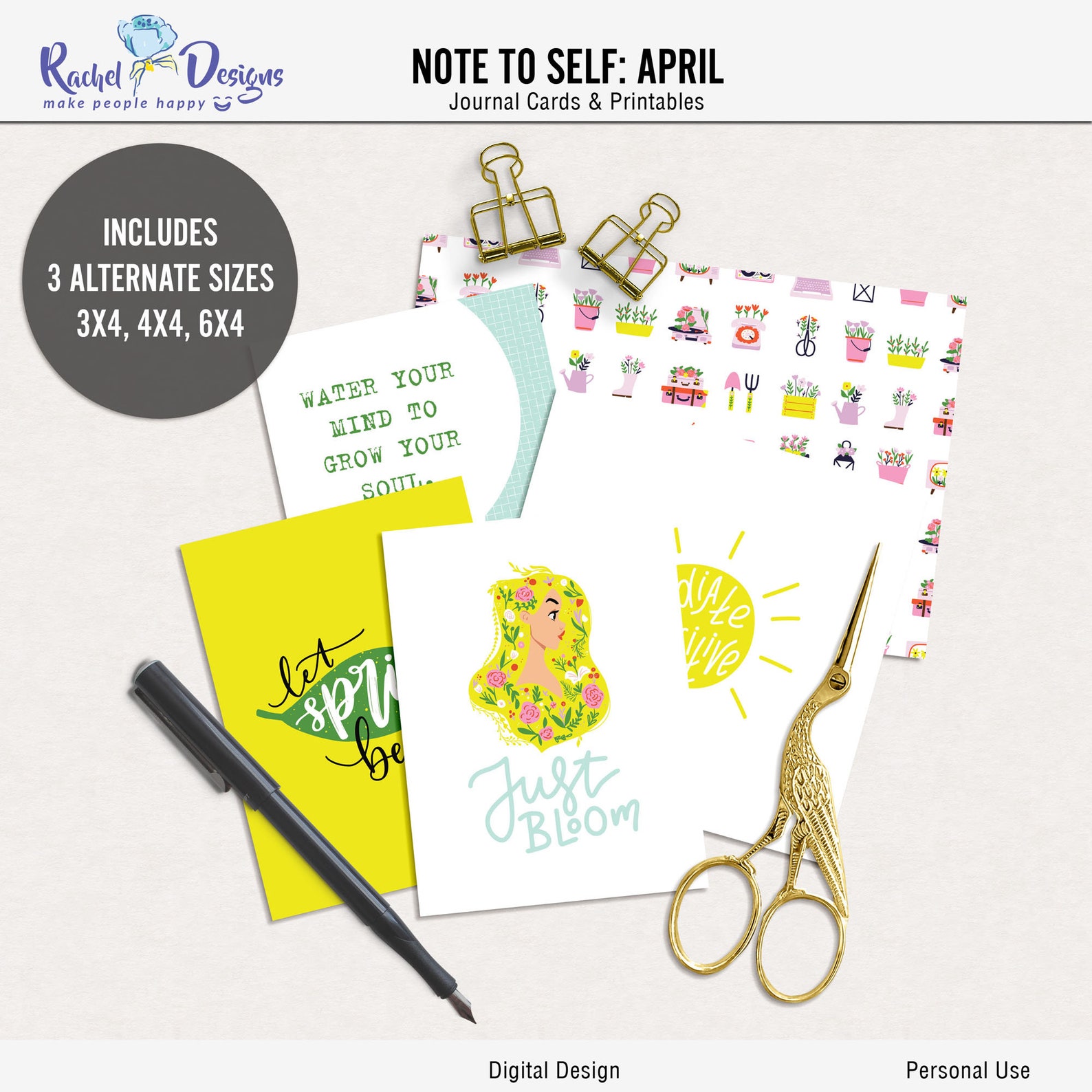 Printable Digital Journal Cards, Digital Pocket Cards, Project Life ...