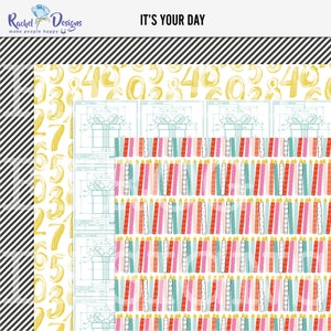 It's Your Day Digital Scrapbook Collection, Birthday Digital Elements ...