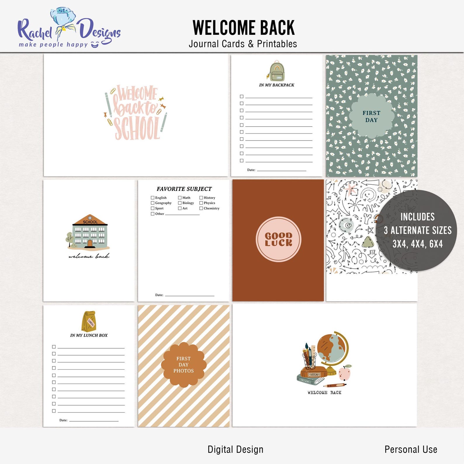 Welcome Back Digital Scrapbooking Collection, School Digital Elements ...