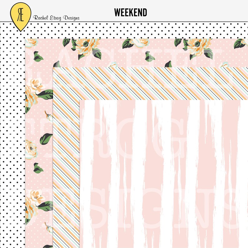 Weekend Digital Scrapbooking Kit Abstract Wrapping Papers - Etsy