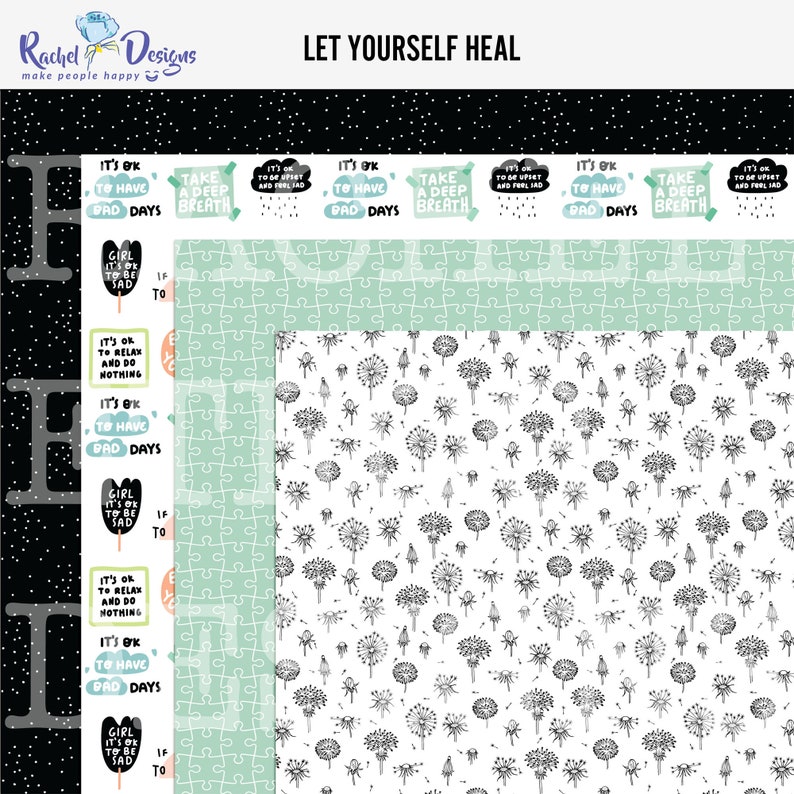 Let Yourself Heal Digital Paper Pack, Mental Health Digital ...