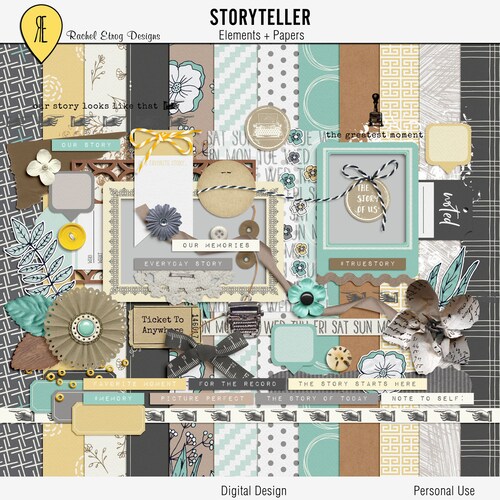 Decorative Digital Scrapbook Kit Clipart Swirly Flourish | Etsy