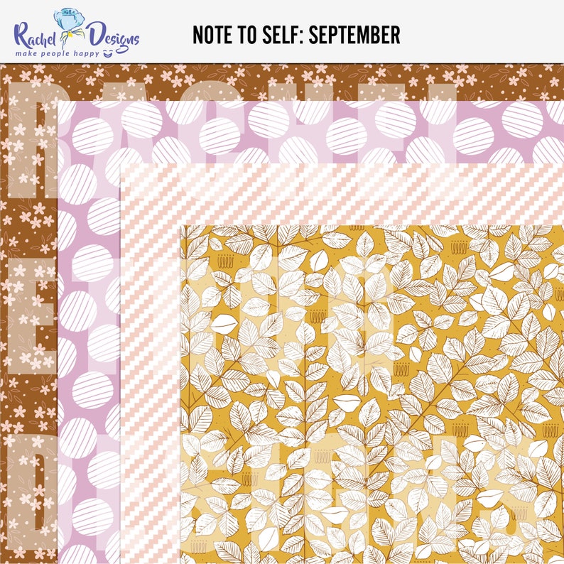 Note to Self September Digital Paper Pack, Autumn Digital Paper Pack ...
