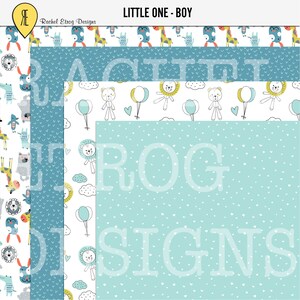 Baby Boy Printable Digital Paper Pack, Baby Boy Digital Scrapbook ...