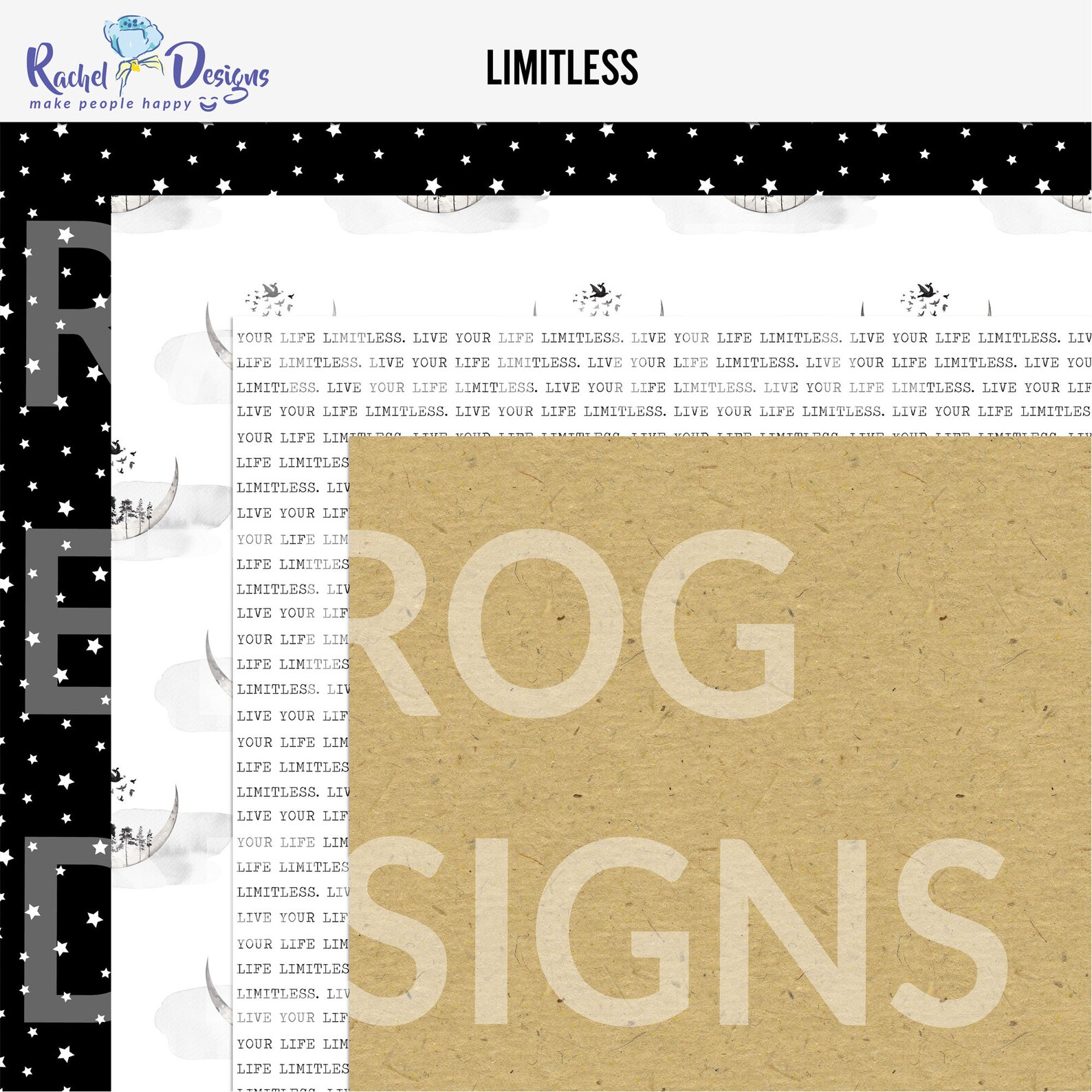 Limitless Digital Scrapbooking Kit, Printable Craft Papers Pack ...