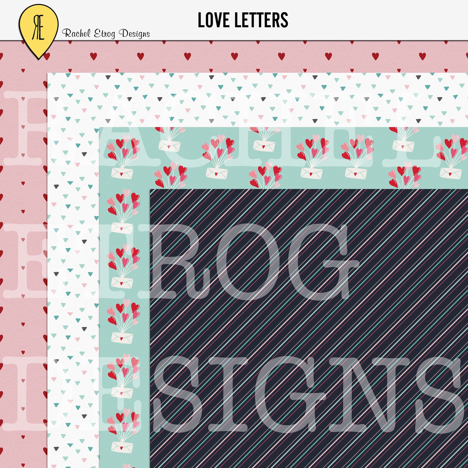 Love Letters Digital Scrapbooking Kit Mix Scrapbooking | Etsy