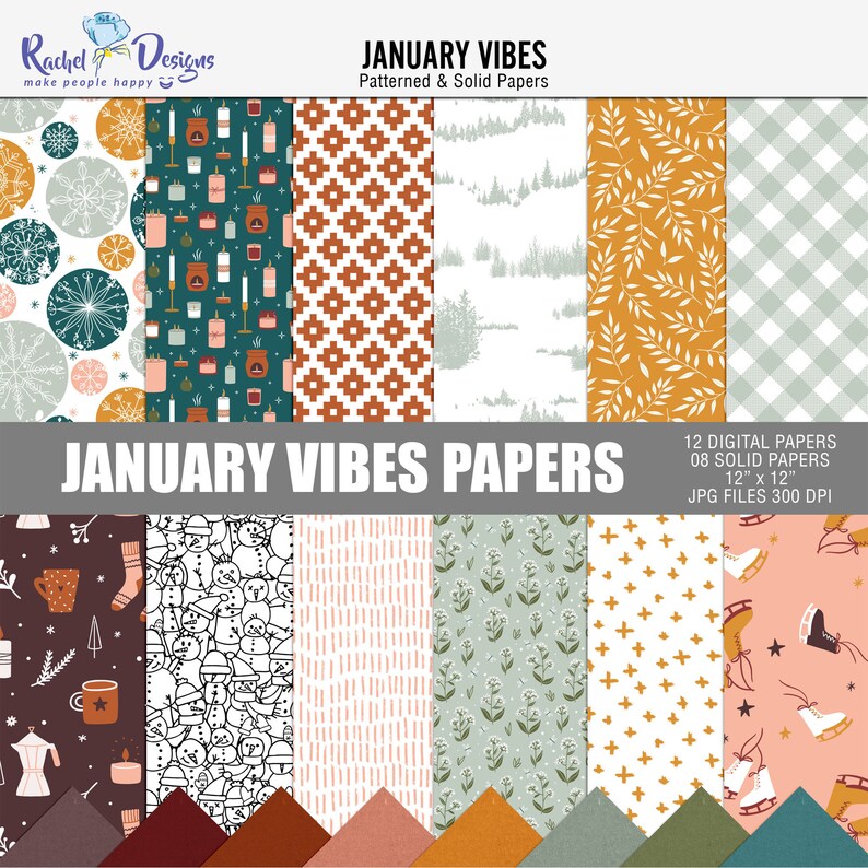 January Vibes Digital Scrapbook Collection January Digital - Etsy Israel