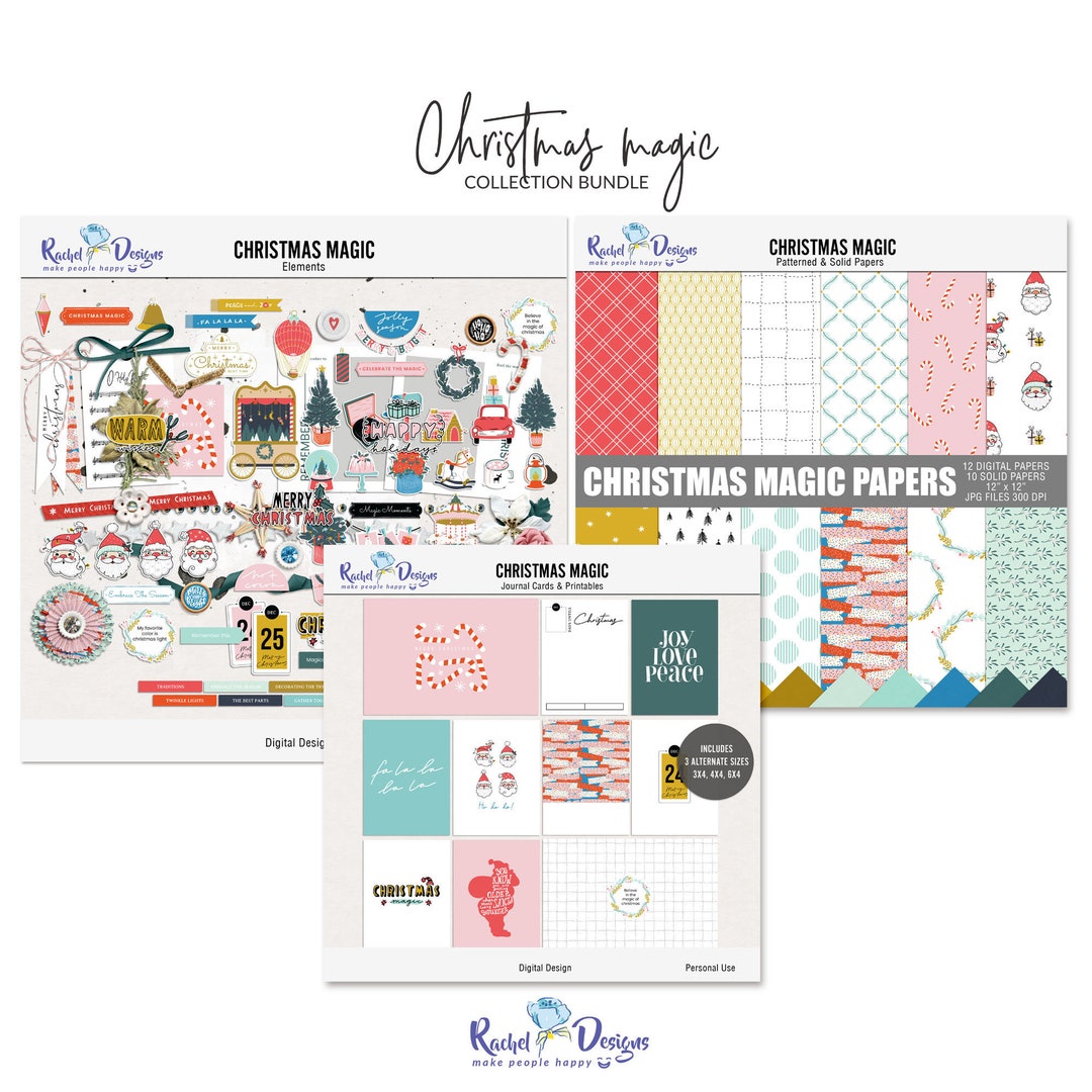 Christmas Magic Digital Scrapbook Collection, Christmas Digital ...