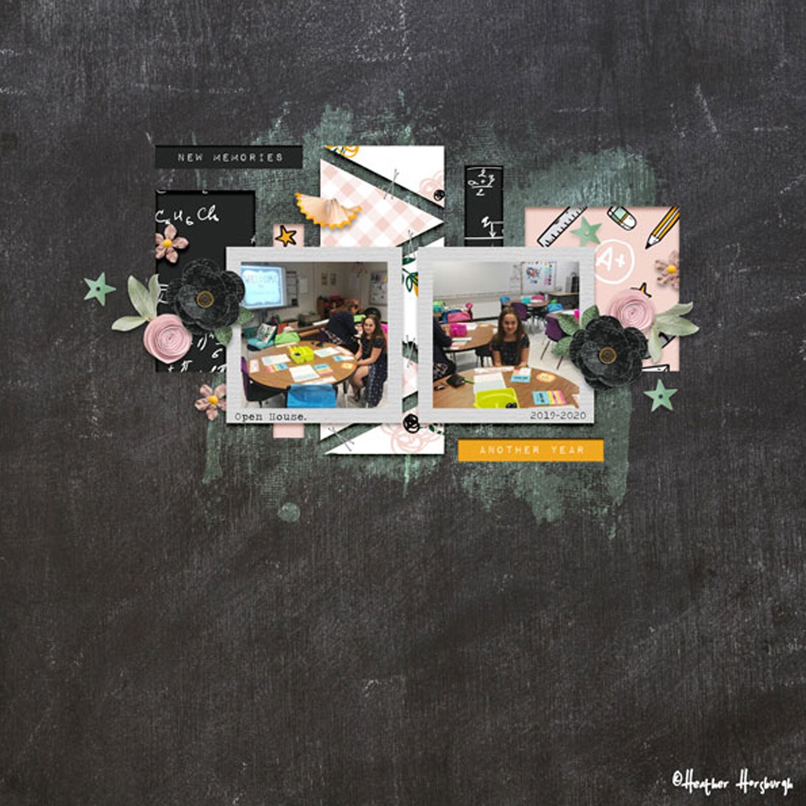 School Days Digital Scrapbooking Kit, Digital School Elements and ...