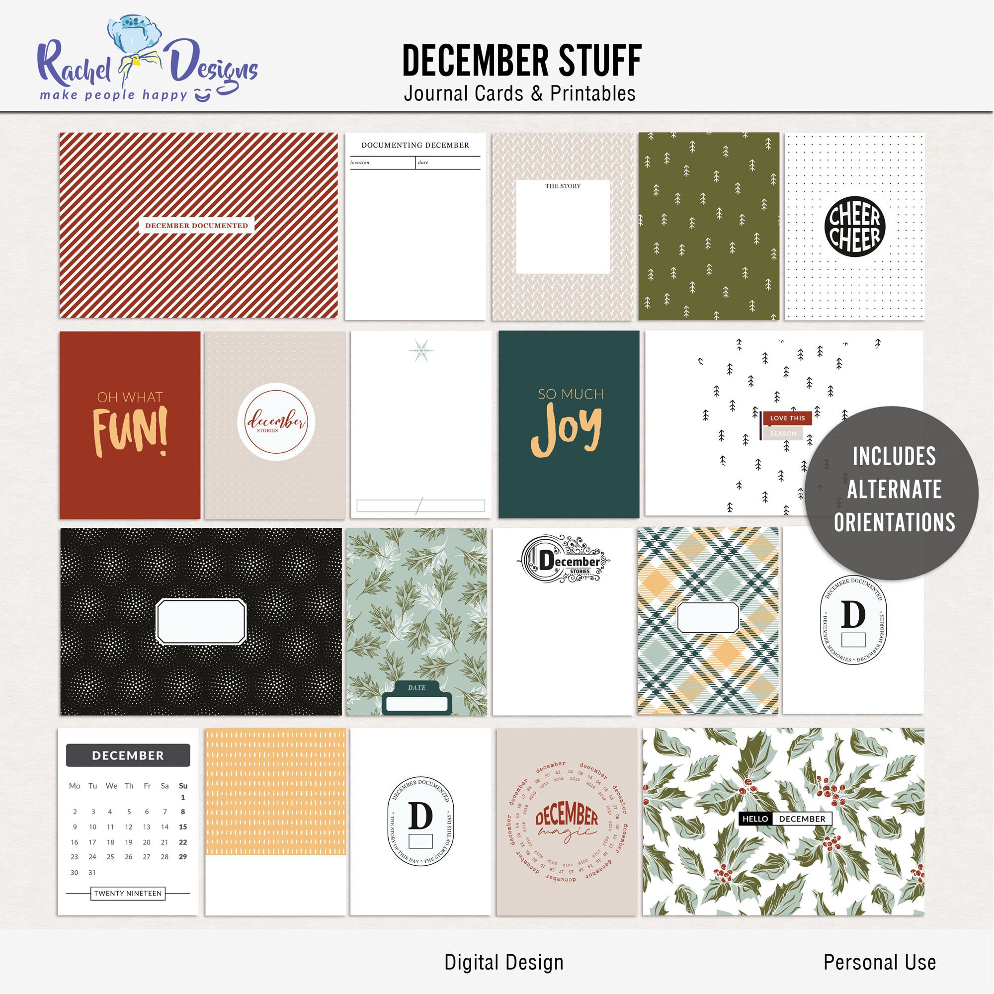 Printable Digital Journal Cards, Digital Pocket Cards, Project Life ...