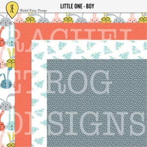 Baby Boy Printable Digital Paper Pack, Baby Boy Digital Scrapbook ...