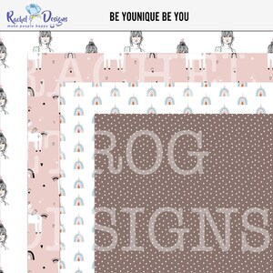 Be Younique Be You Digital Scrapbooking Kit, Printable Feminine Paper ...