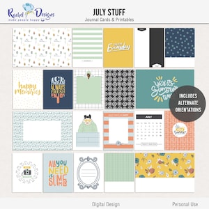 Printable Digital Journal Cards, Digital Pocket Cards, Project Life ...