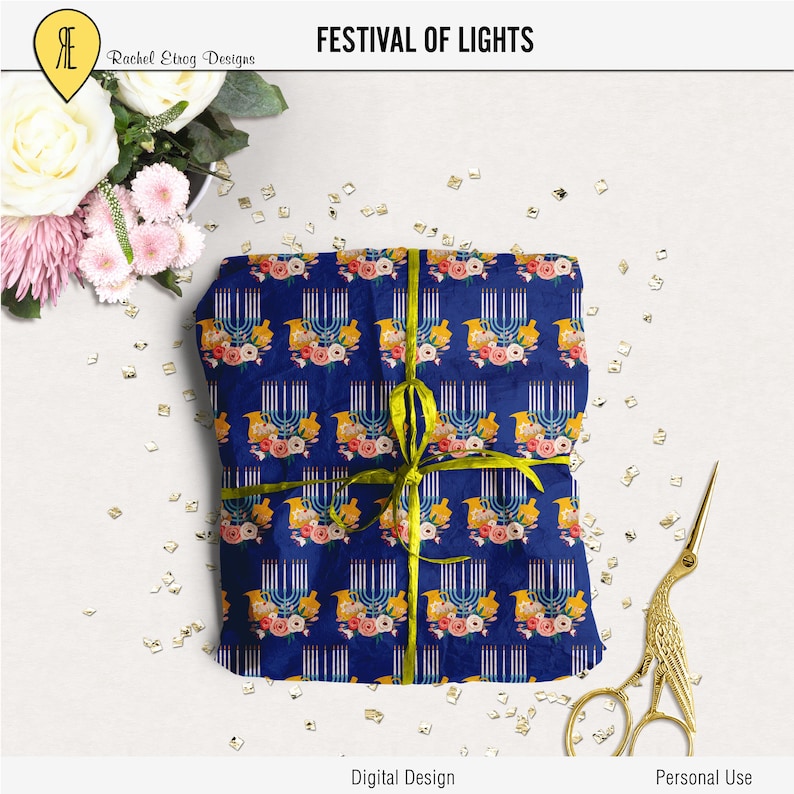 Hanukkah Digital Paper Pack, Printable Hanukkah Papers, Digital ...