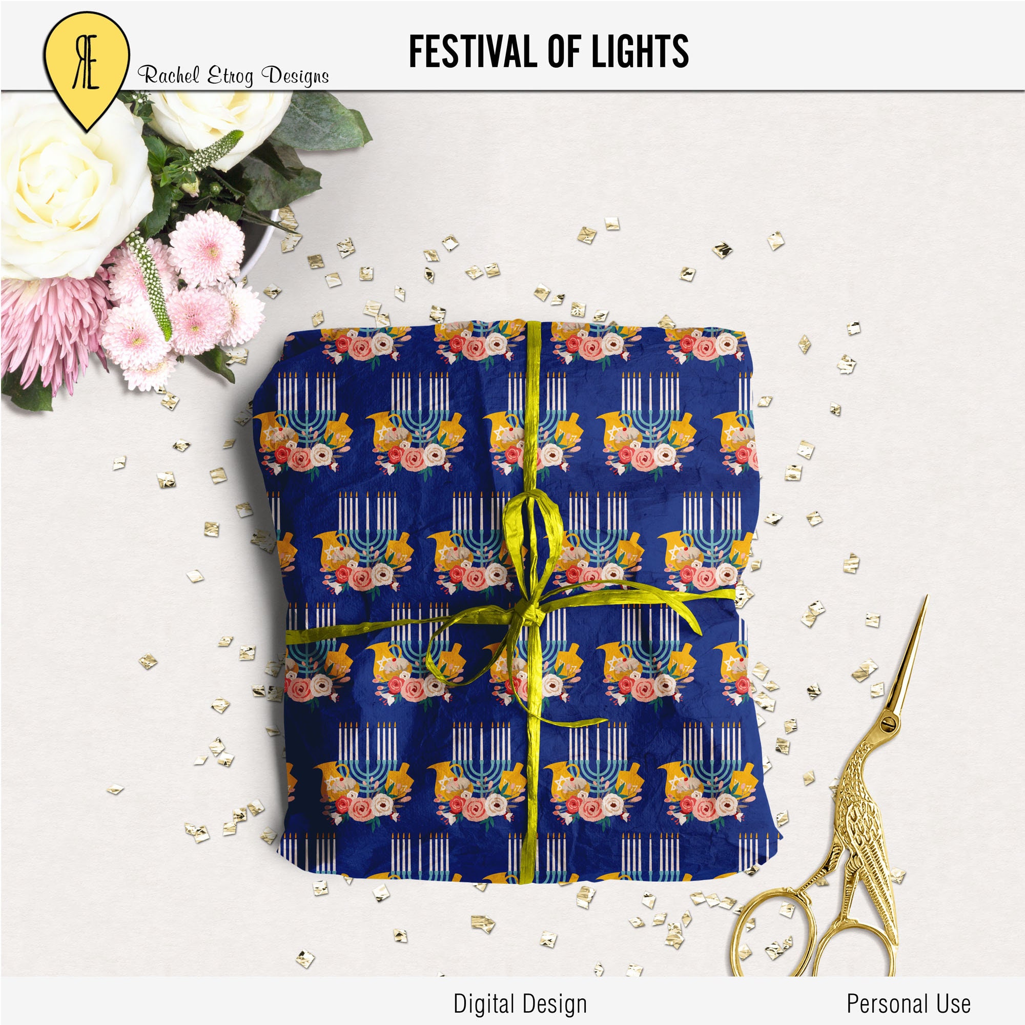 Hanukkah Digital Paper Pack, Printable Hanukkah Papers, Digital ...