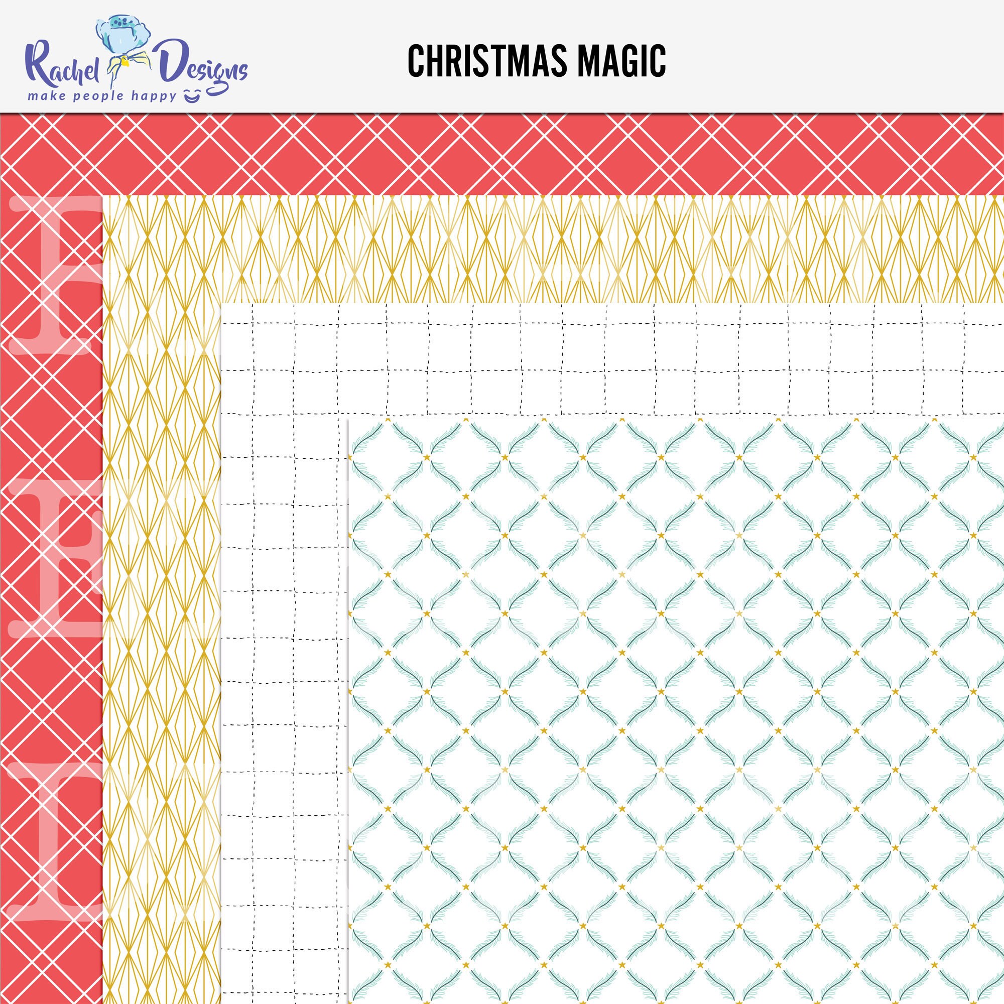 Christmas Magic Digital Scrapbooking Kit, Digital Christmas Paper Pack ...