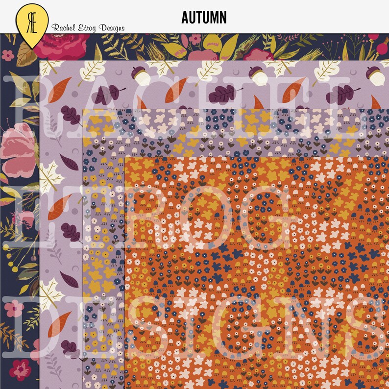 Autumn Digital Paper Autumn Decoration Fall Digital - Etsy