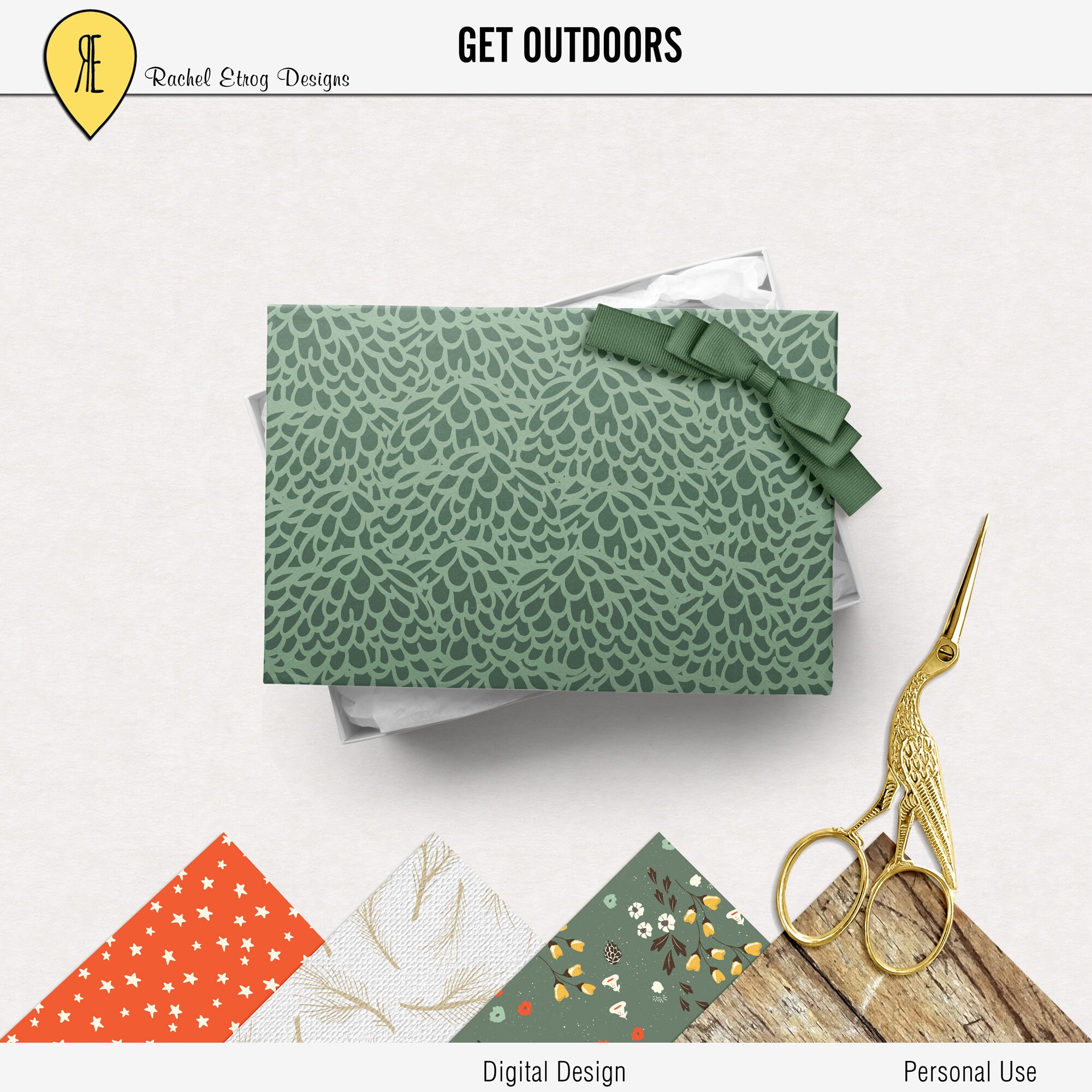 Get Outdoors Digital Scrapbook Paper, Nature Printed Paper, Nature ...