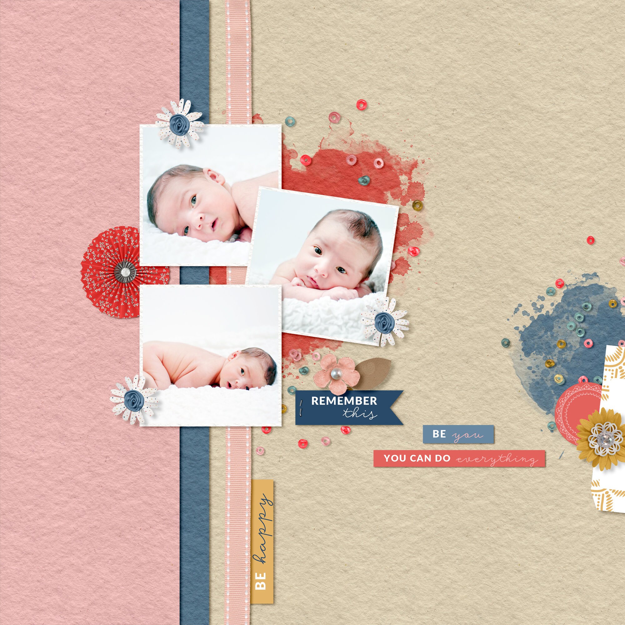 Girl Power Digital Scrapbooking Elements, Girl Power Mix Digital ...