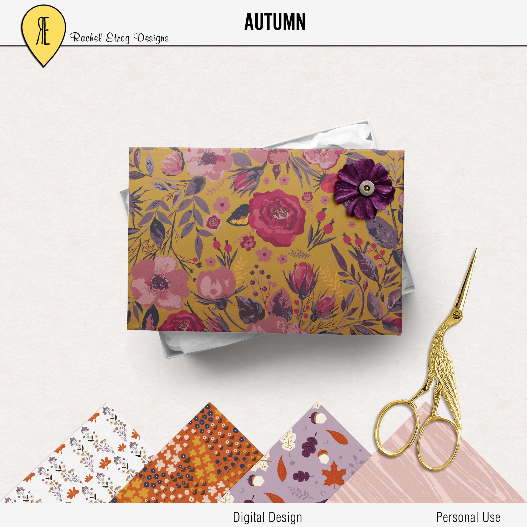 Autumn Digital Paper Autumn Decoration Fall Digital - Etsy