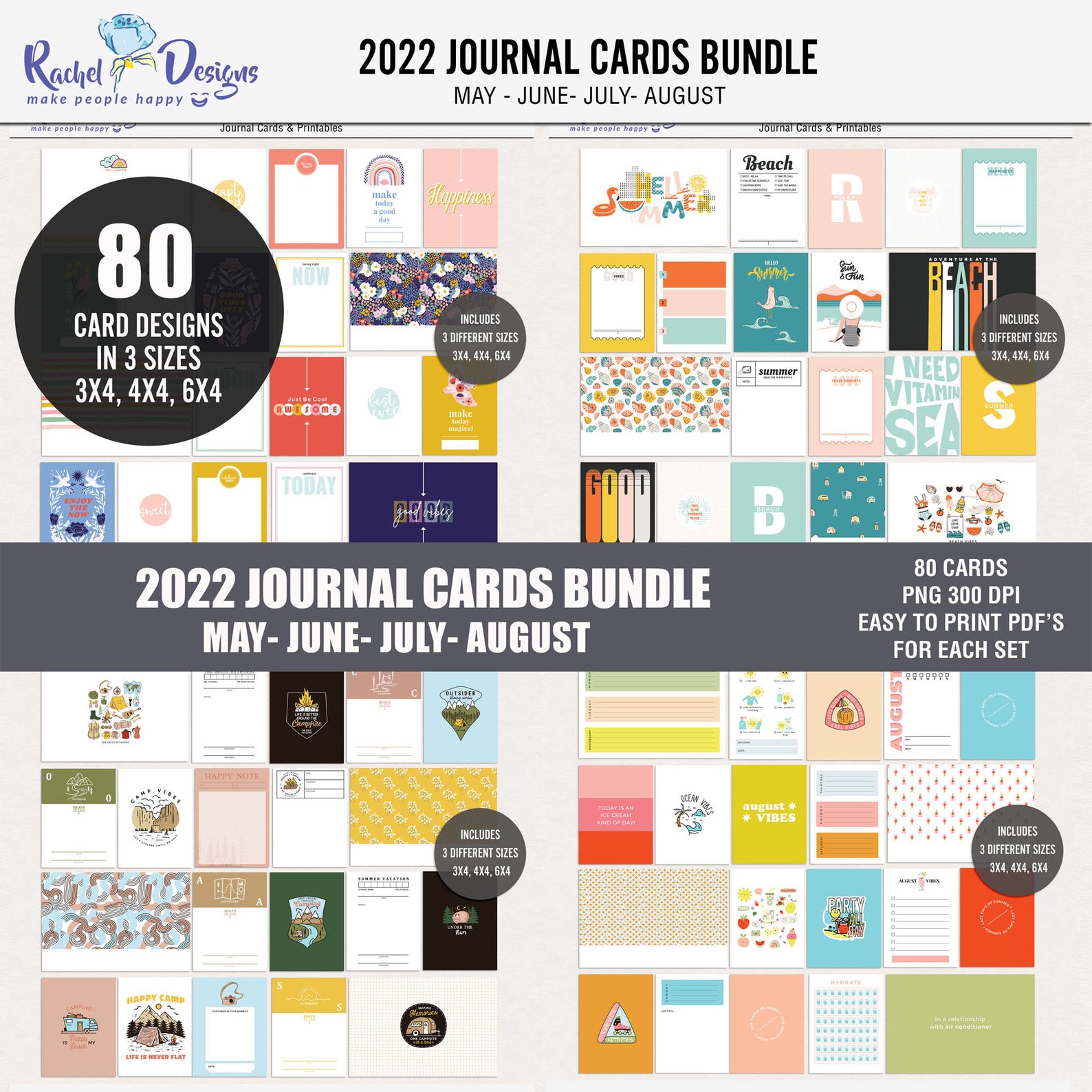 Printable Digital Journal Cards, Digital Pocket Cards, Project Life ...