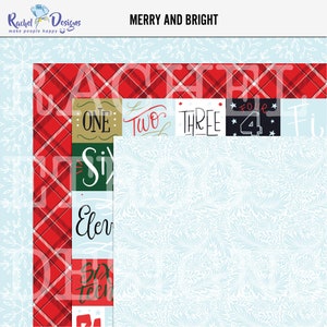 Merry & Bright Digital Scrapbook Collection, Christmas Digital Elements ...