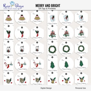 Merry & Bright Digital Scrapbook Collection, Christmas Digital Elements ...