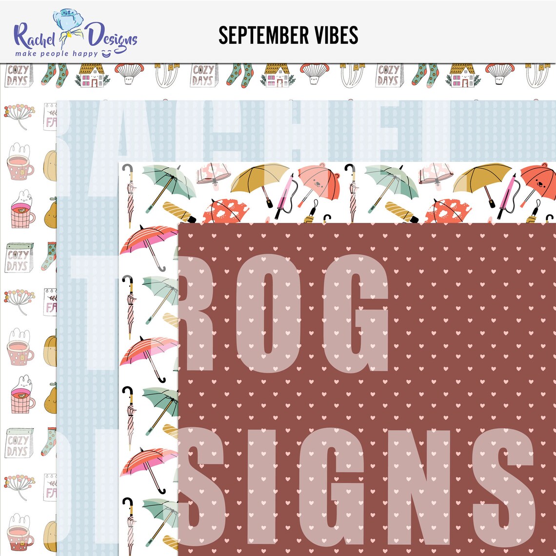 September Vibes Digital Paper Pack Autumn Digital Paper Pack - Etsy Israel