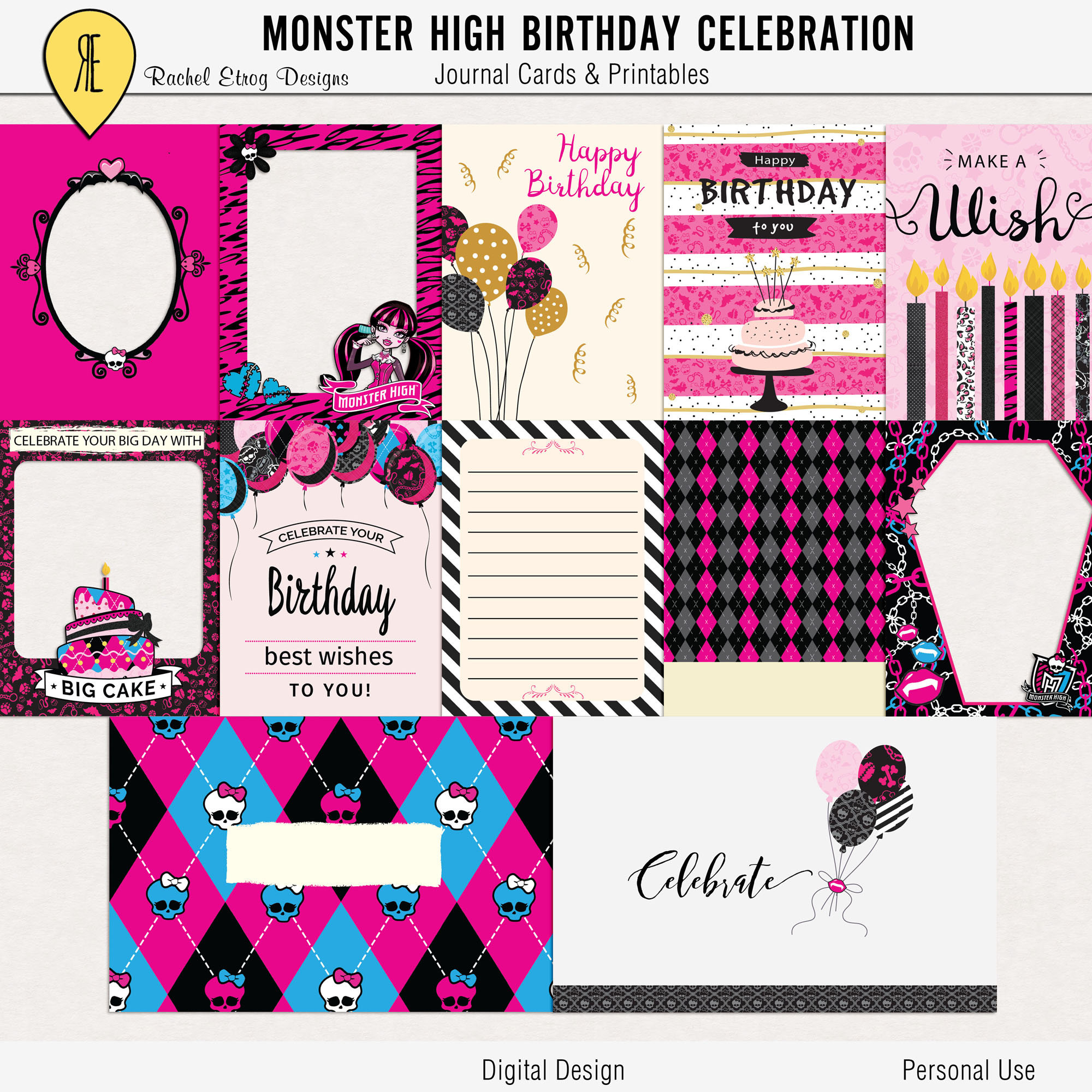 Monster High Birthday Card Template