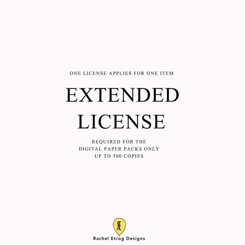 Extended Commercial Use License for Rachel Etrog Designs Digital Paper ...