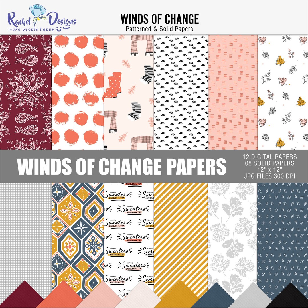 Winds of Change Digital Paper Pack, Autumn Papers, Fall Digital ...