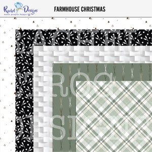 Farmhouse Christmas Digital Paper Pack, Rustic Digital Christmas Paper ...