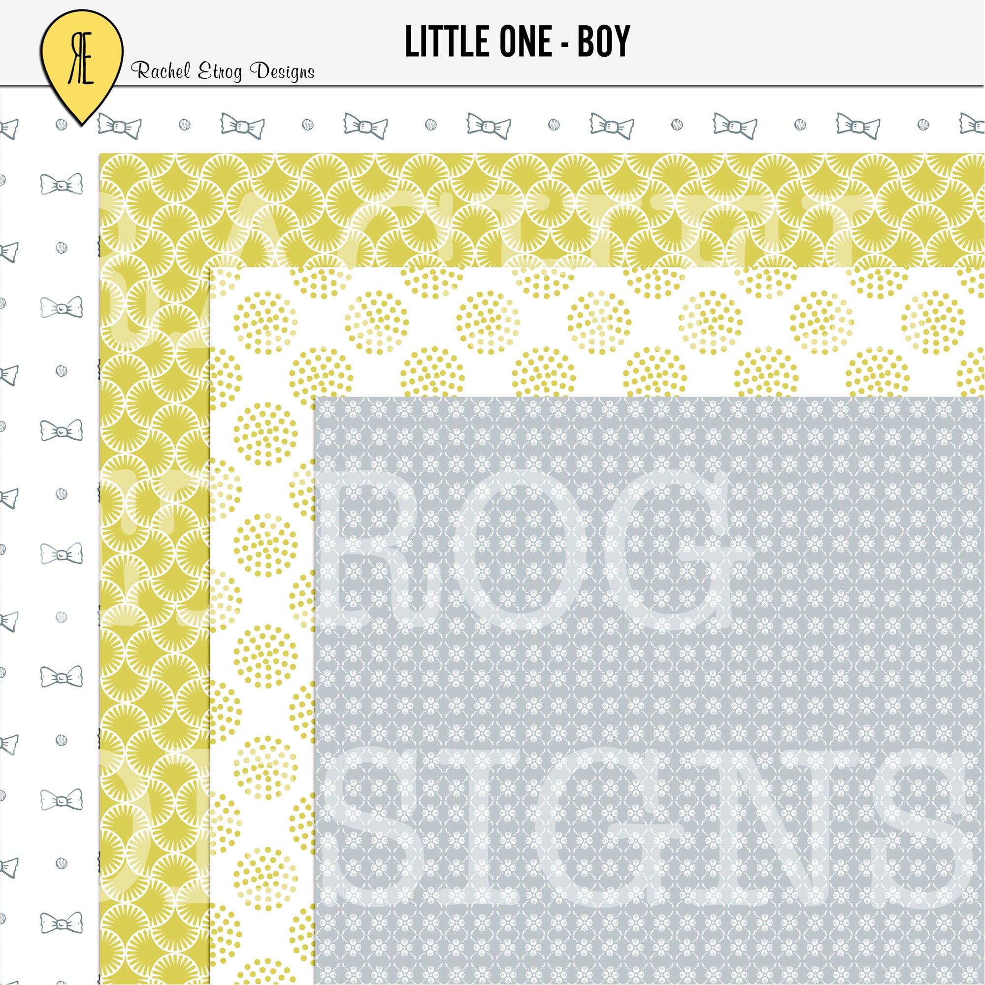 Baby Boy Printable Digital Paper Pack, Baby Boy Digital Scrapbook ...