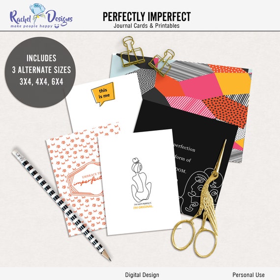 Printable Perfectly Imperfect Digital Pocket Cards Digital | Etsy