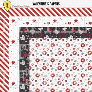 Valentine's Digital Paper Pack, Printable Love Digital Paper, Valentine ...