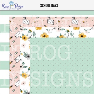 School Days Digital Scrapbooking Kit, Digital School Elements and ...