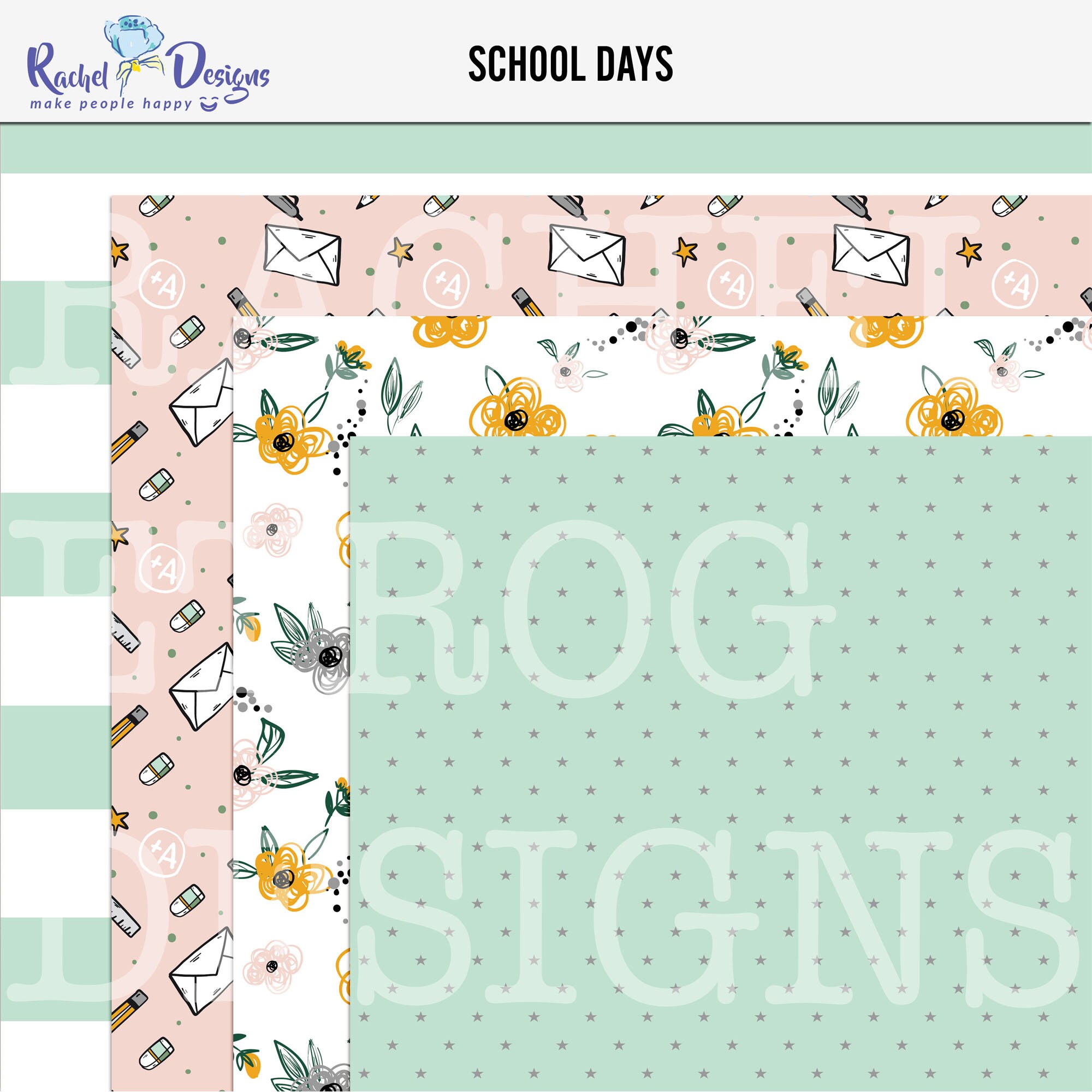 School Days Digital Scrapbooking Kit Digital School Elements - Etsy UK