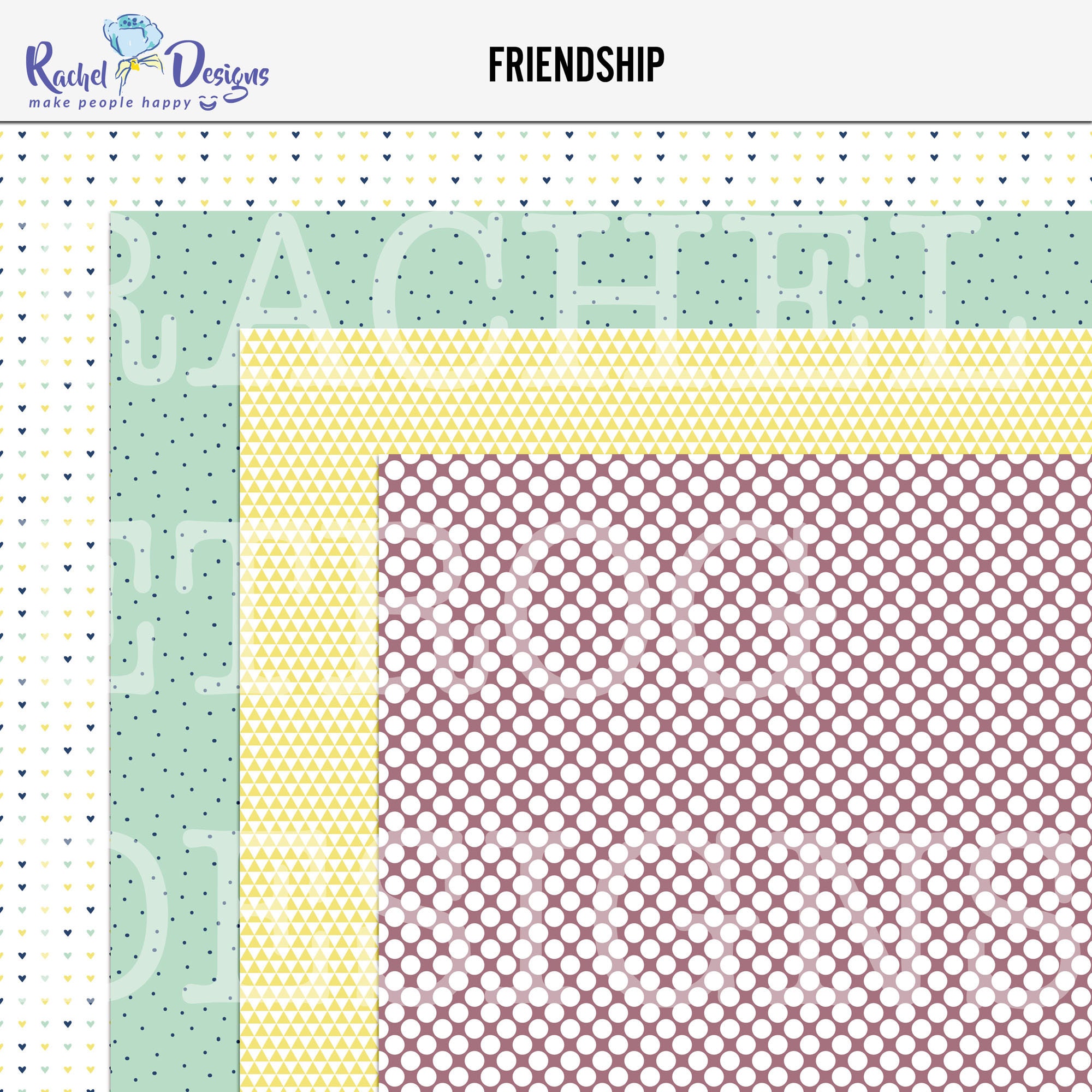 Friendship digital scrapbooking kit Digital friends mixed | Etsy