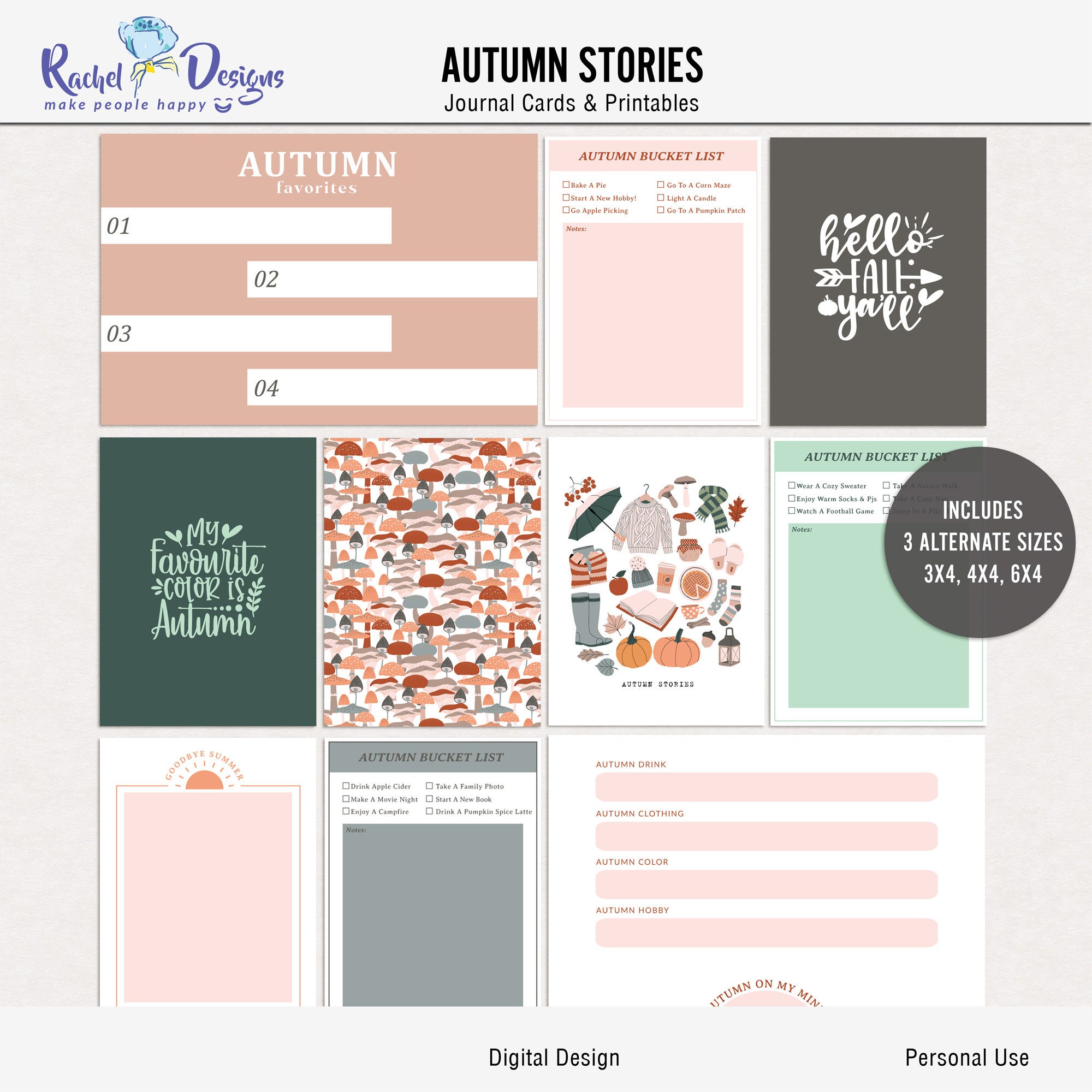 Autumn Stories Digital Scrapbook Collection, Autumn Digital Elements ...