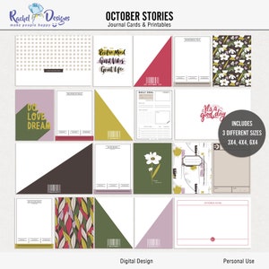 Printable Digital Journal Cards, Digital Pocket Cards, Project Life ...