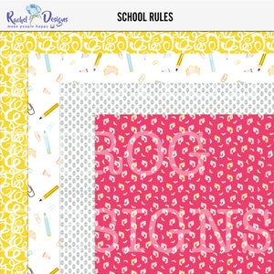 School Rules Digital Scrapbooking Collection, School Digital Elements ...