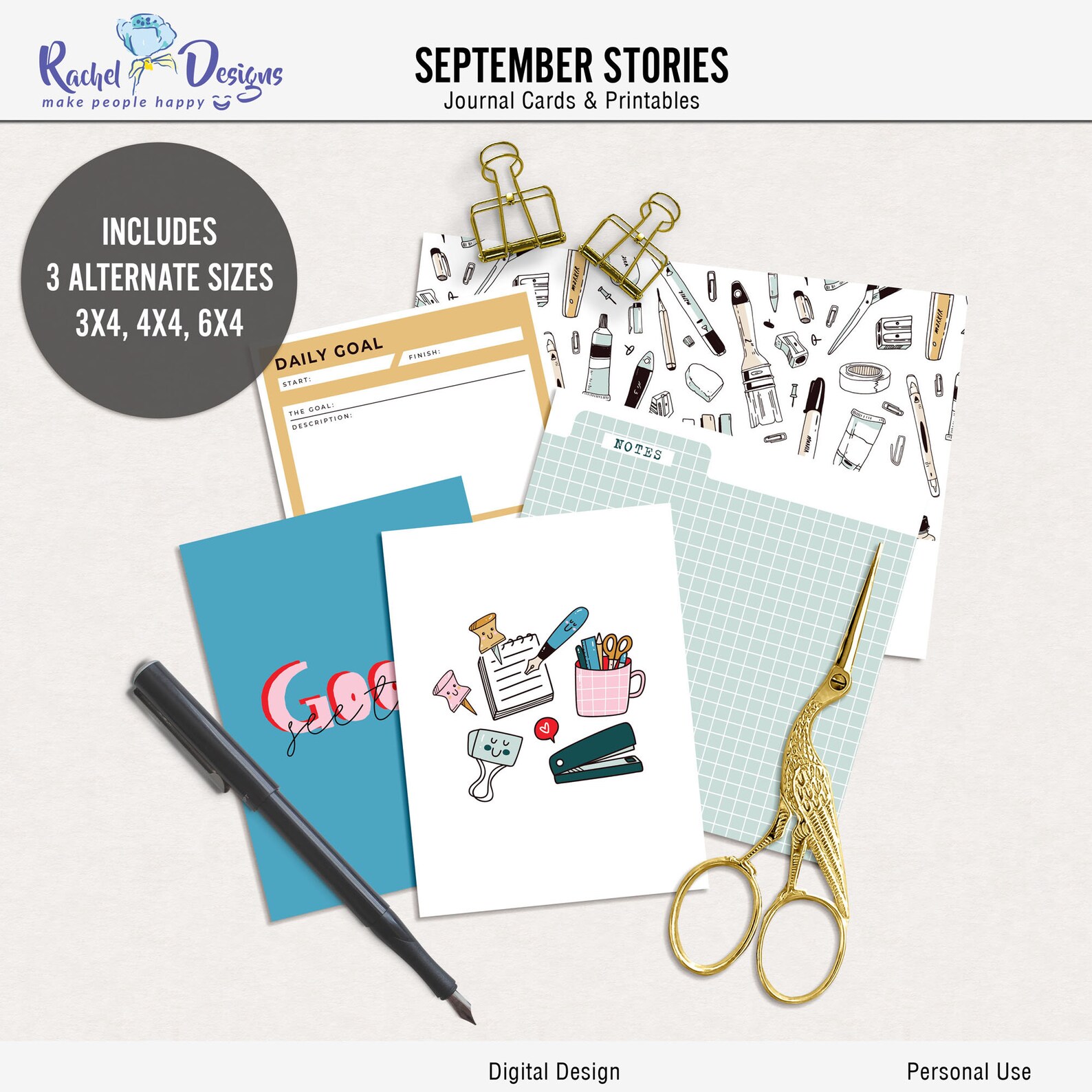 Printable Digital Journal Cards, Digital Pocket Cards, Project Life ...